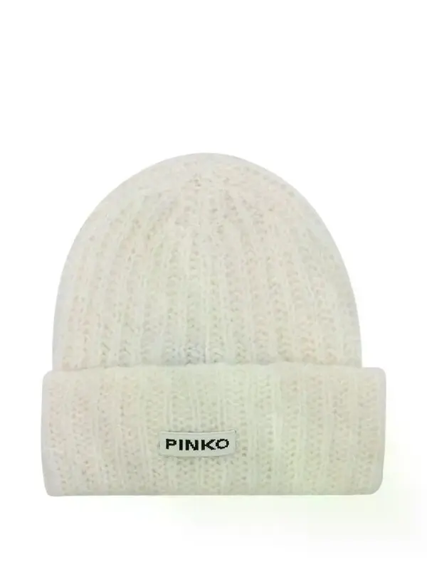 Pinko Logo-patch Beanie - White
