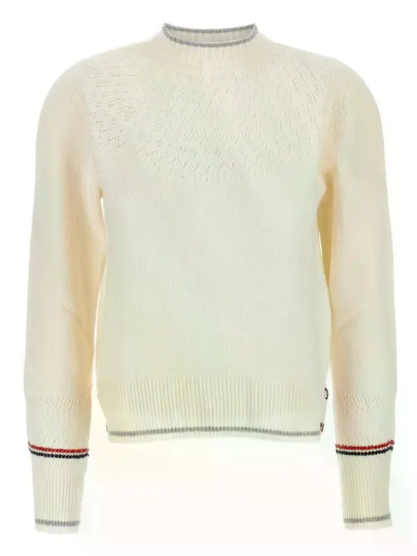 Thom Browne Fairisle Pointelle-knit Wool Sweater - Neutrals