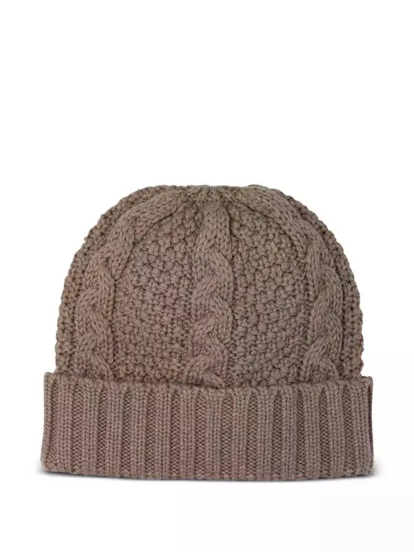 RAKKI Cable-knit Beanie - Brown