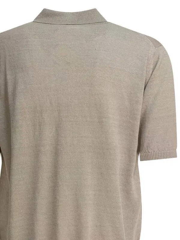 BEAMS Short-sleeve Hemp Polo Shirt