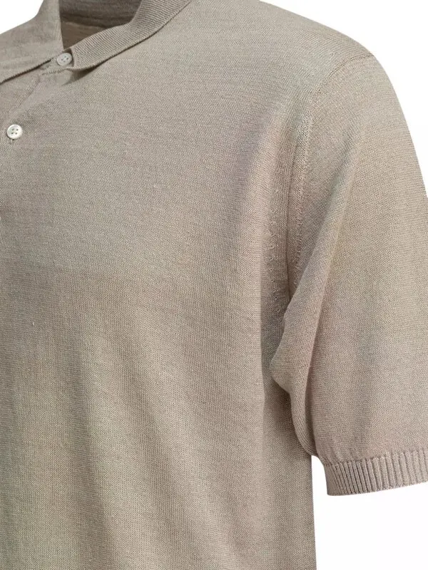 BEAMS Short-sleeve Hemp Polo Shirt
