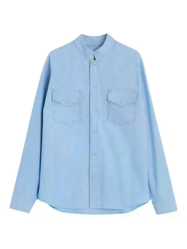Valentino Garavani Cabochon-closure Denim Shirt