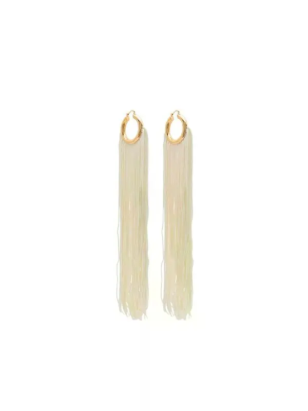 JIL SANDER Hoop Fringe Earrings - Gold