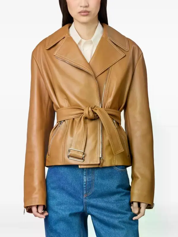 TOD'S Belted Leather Jacket