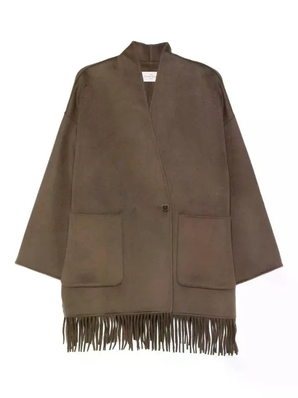THE DYNAMIS STUDIO Fringed Patch-pocket Coat - Brown