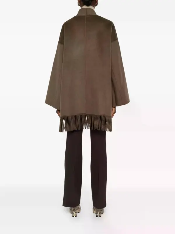 THE DYNAMIS STUDIO Fringed Patch-pocket Coat - Brown