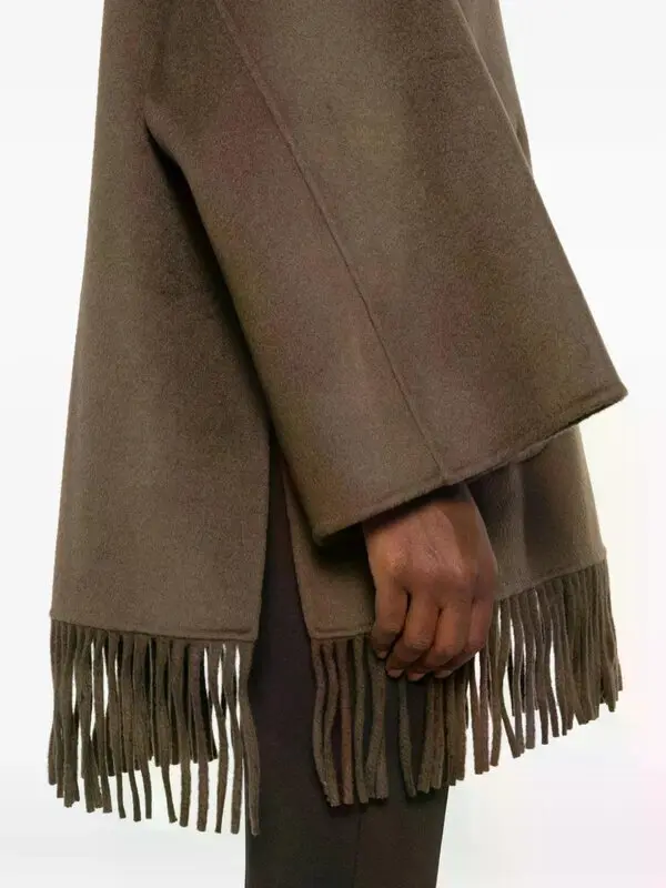 THE DYNAMIS STUDIO Fringed Patch-pocket Coat - Brown
