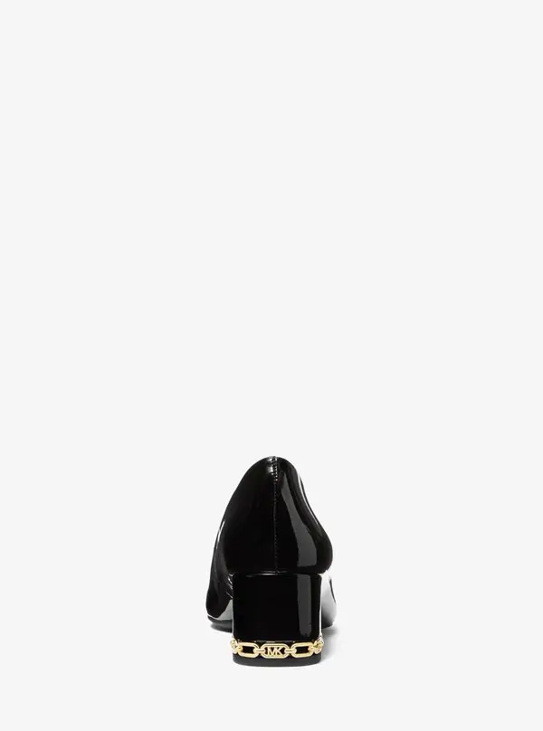 Michael Kors Patent Leather Block Heel Pumps - Black