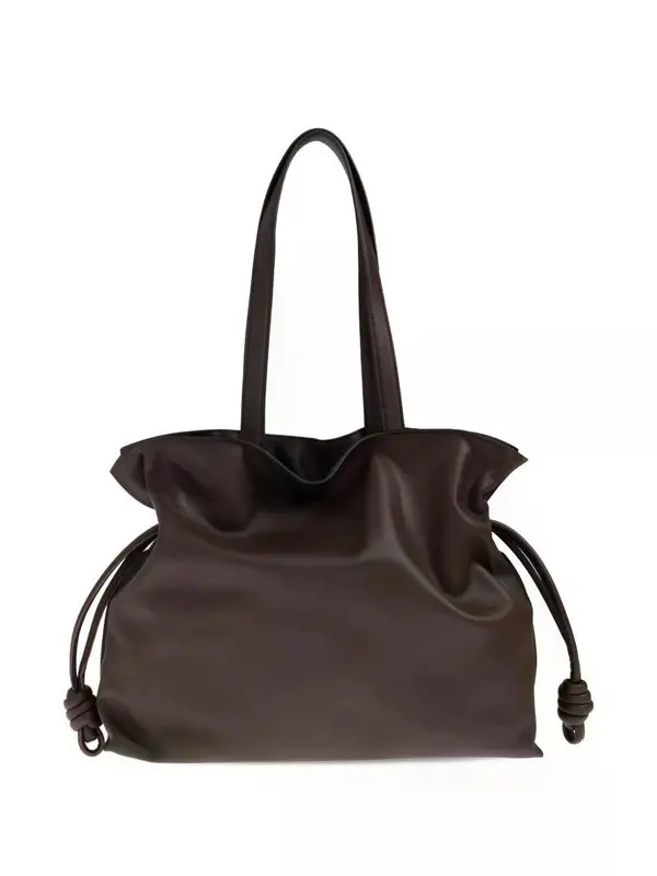 Loewe Large Flamenco Knot-detail Leather Tote Bag - Brown