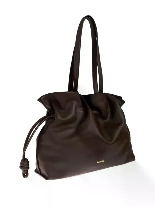 Loewe Large Flamenco Knot-detail Leather Tote Bag - Brown