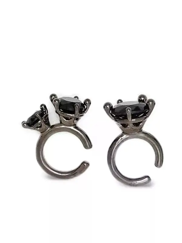 PANCONESI Ring-embellished Earring Cuffs Set - Black