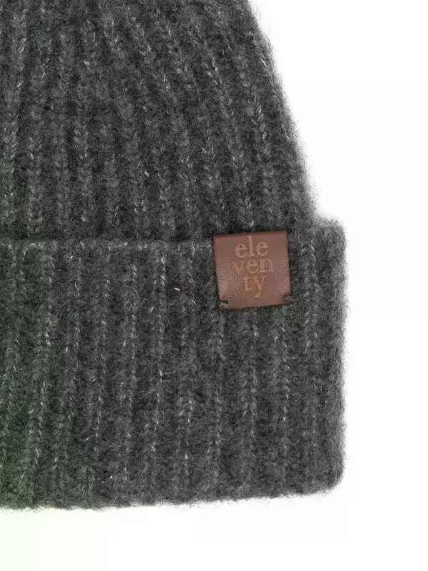 Eleventy Ribbed Knit Beanie - Grey