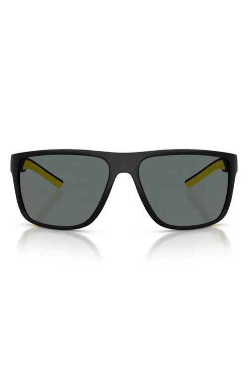 SCUDERIA FERRARI 63mm Polarized Pillow Sunglasses - Matte Black