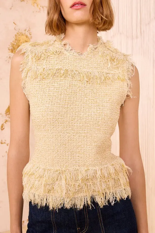 Ulla Johnson Kassi Knit Tweed Sleeveless Top - Lumin