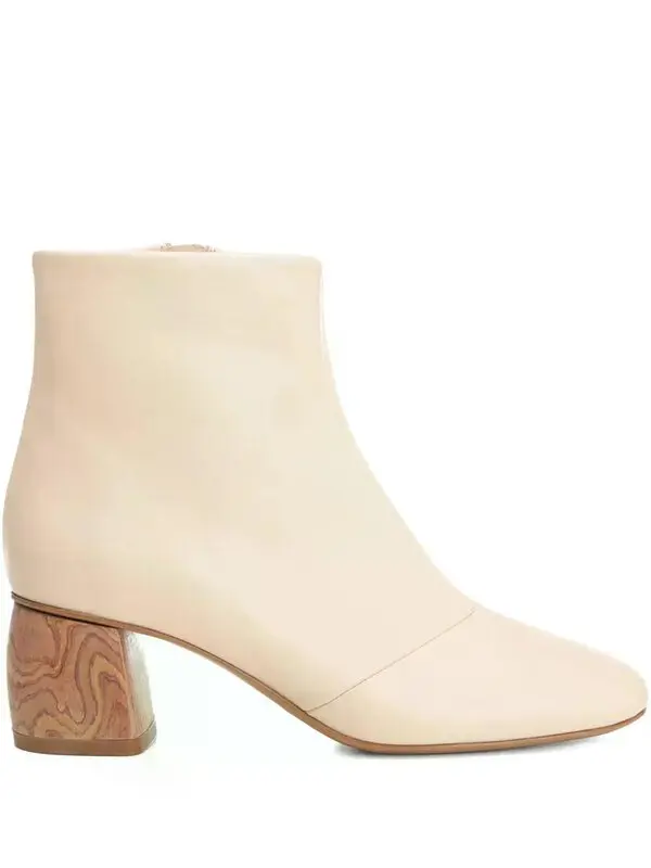 FORTE_FORTE Leather Ankle Boots With Wood Heel
