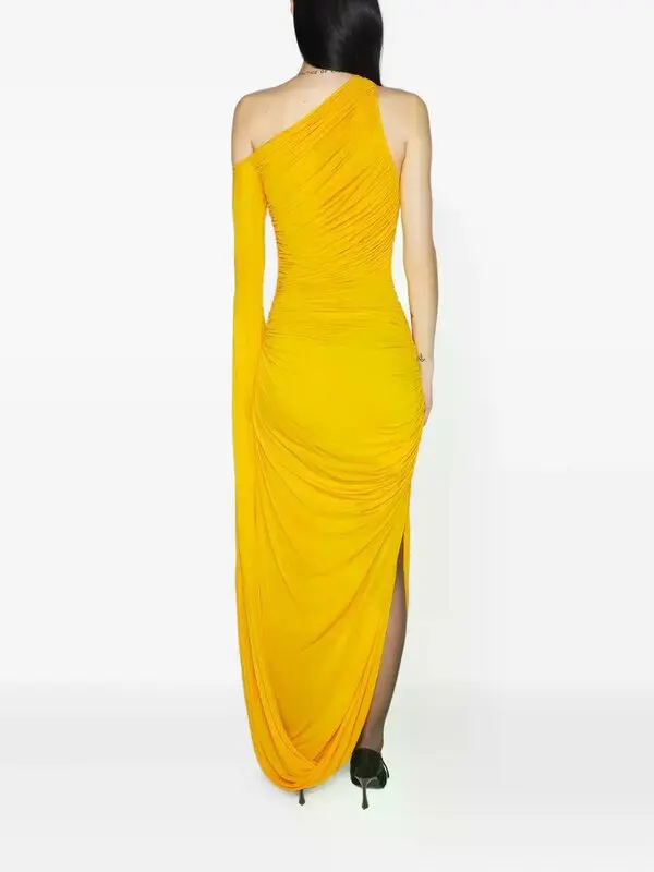 MUGLER One-shoulder Draped Maxi Dress