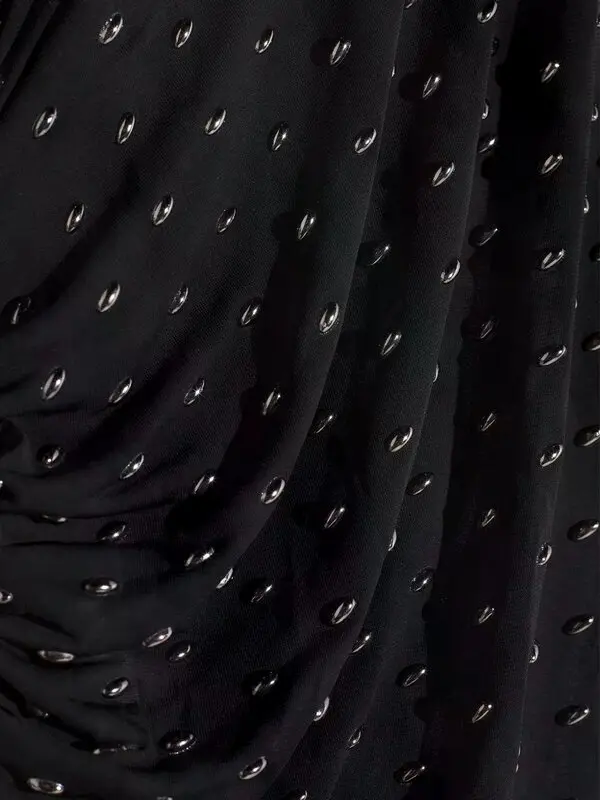 MUGLER Embellished High-neck Midi Dress