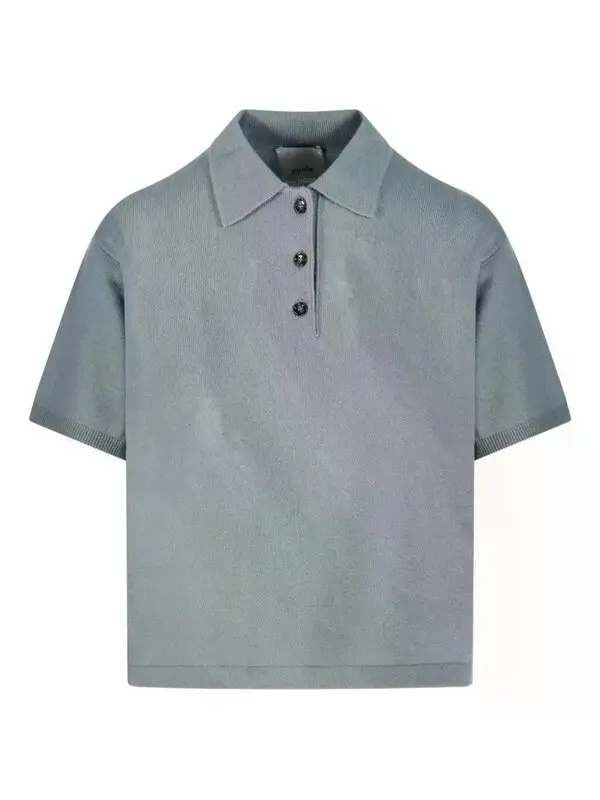 ALLUDE Short-sleeve Polo Top