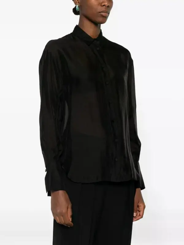FORTE_FORTE Sheer Panel Shirt