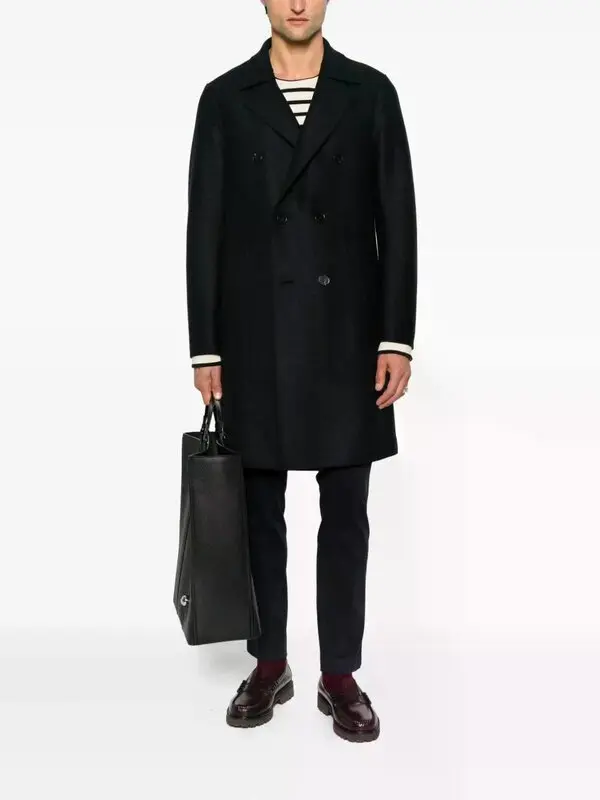 Harris Wharf London Double-breasted Wool Coat - Blue