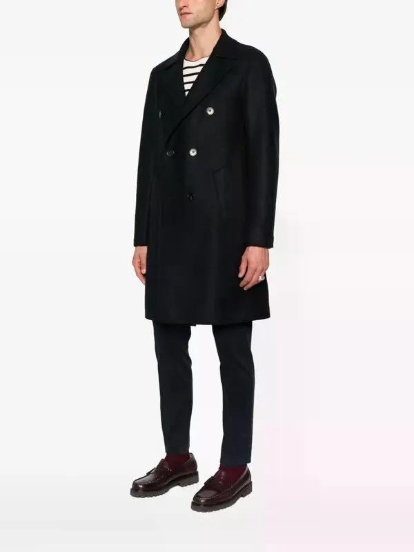 Harris Wharf London Double-breasted Wool Coat - Blue