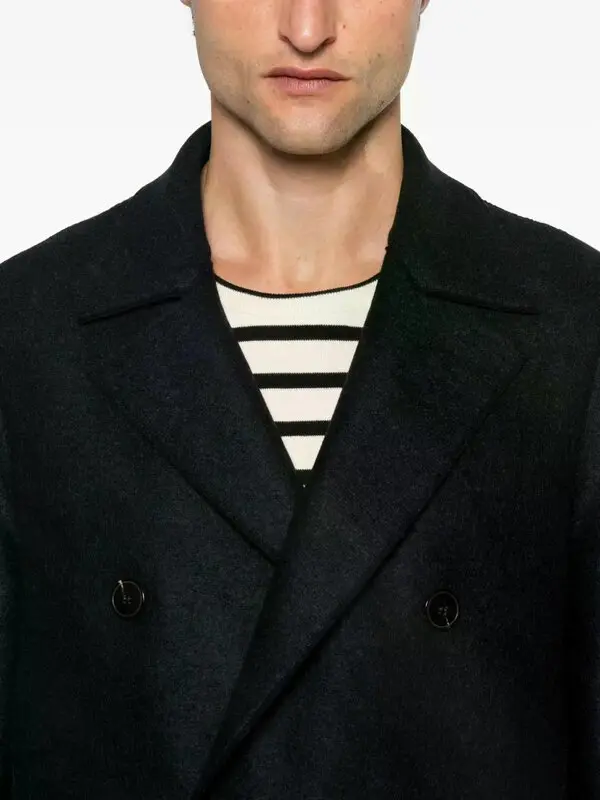 Harris Wharf London Double-breasted Wool Coat - Blue