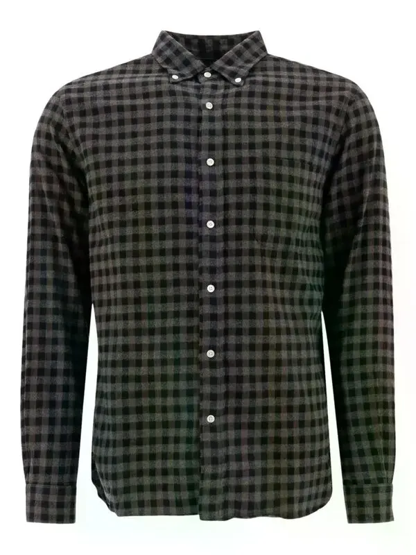 BEAMS Gingham-check Cotton Shirt - Grey