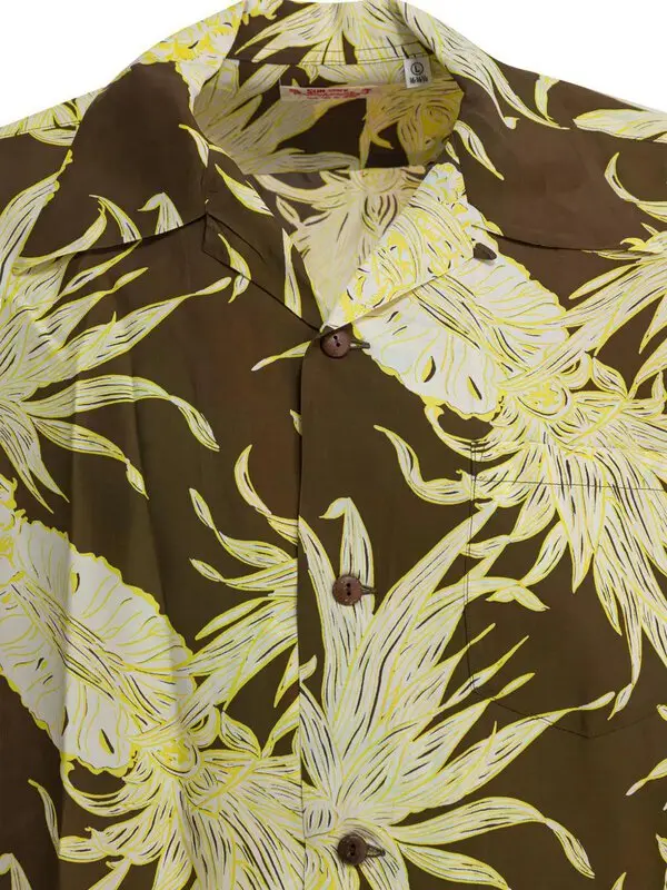 SUN SURF Pineapple-print Short-sleeve Shirt