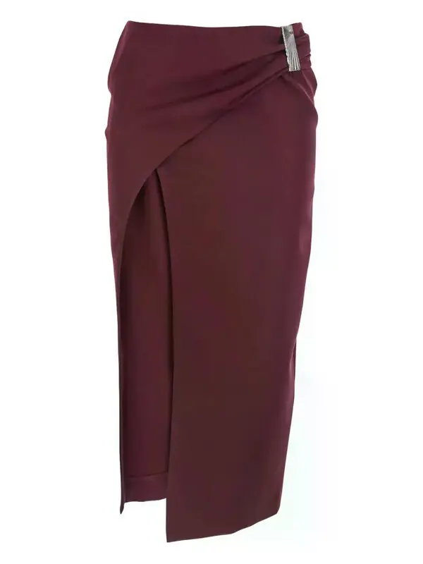 Attico Draped-front Midi Skirt