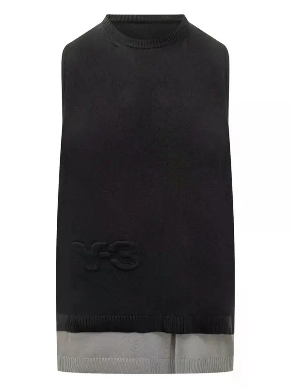 Y3 Embossed-logo Knitted Vest