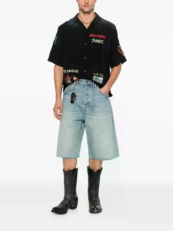 Amiri Sinners Embroidered-details Short-sleeve Shirt