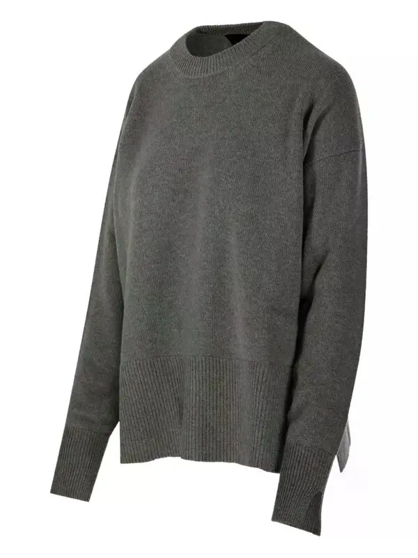 ROBERTO COLLINA Crew-neck Sweater With Ribbed Hem - Grey