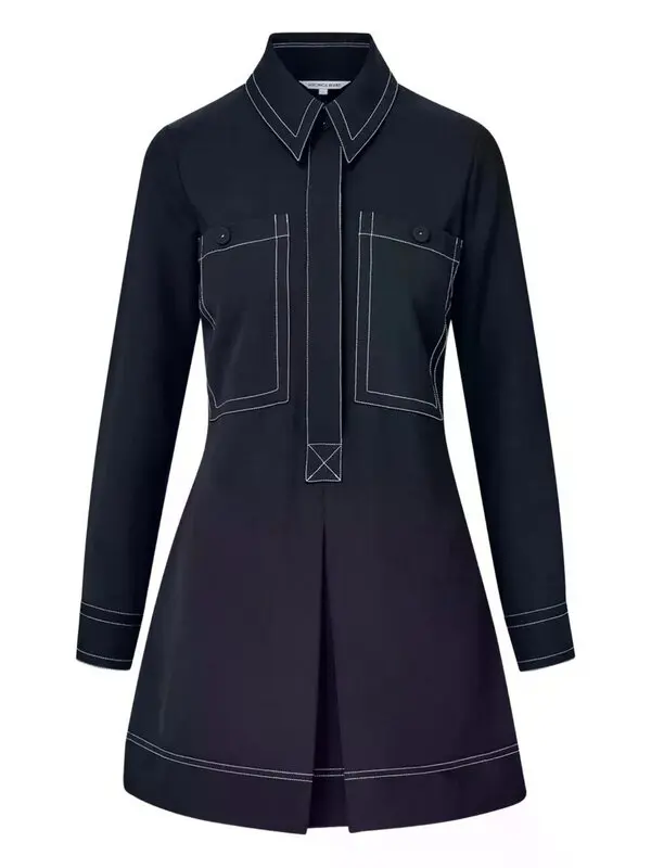 Veronica Beard Contrast-stitch Shirt Mini Dress
