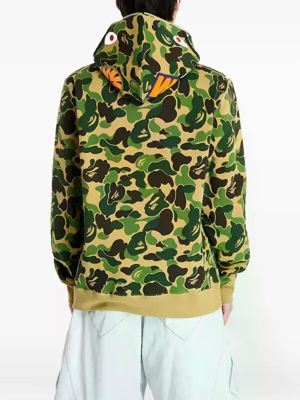 A BATHING APE Shark-pattern Half-zip Pullover