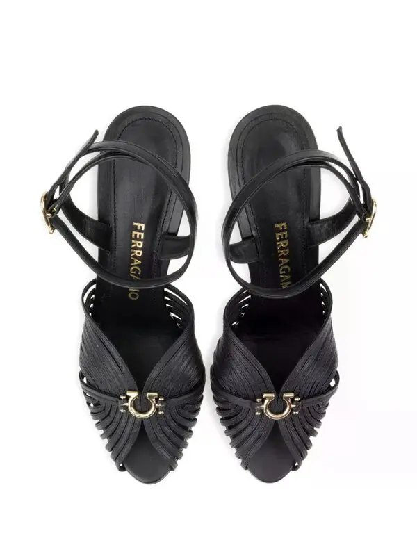FERRAGAMO 95mm Gancini Stiletto-heel Sandals - Black