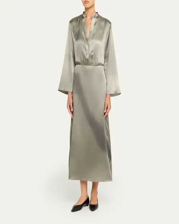 Giorgio Armani Ombre Print Silk Midi Dress