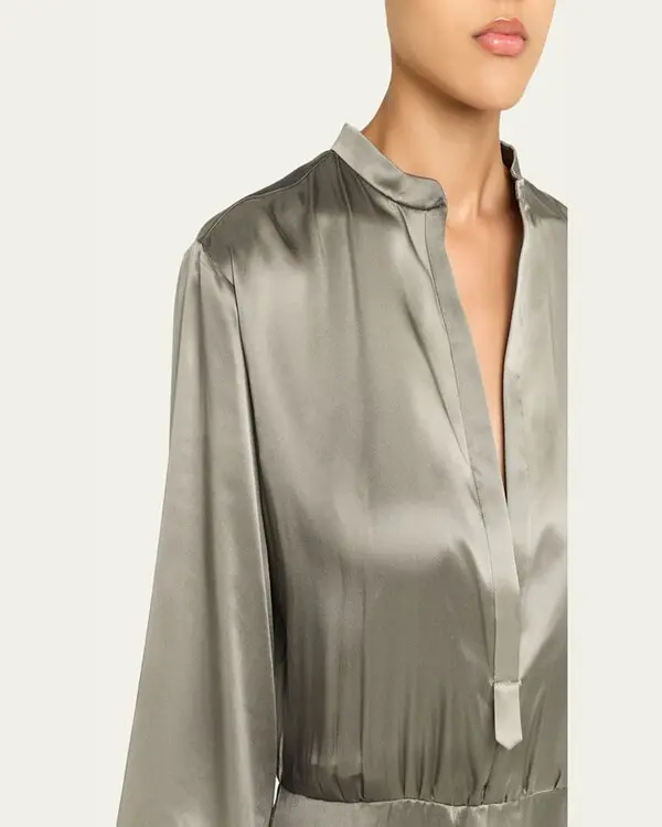 Giorgio Armani Ombre Print Silk Midi Dress