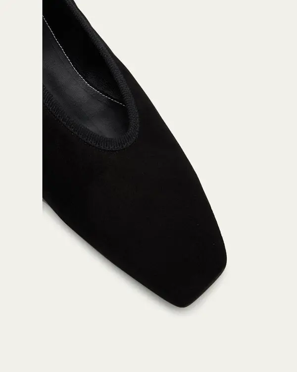 TOTEME Garderob Suede Ballerina Flats - Black