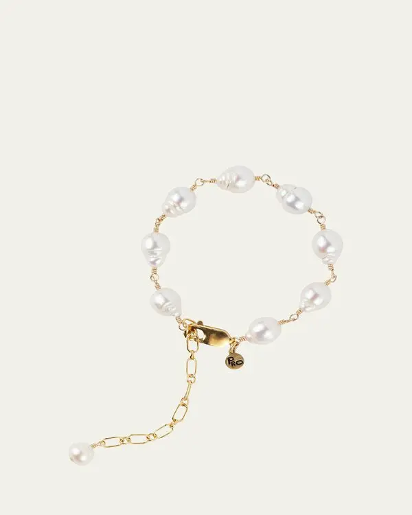 PRESLEY OLDHAM Dandelion Pearl Bracelet - Gold