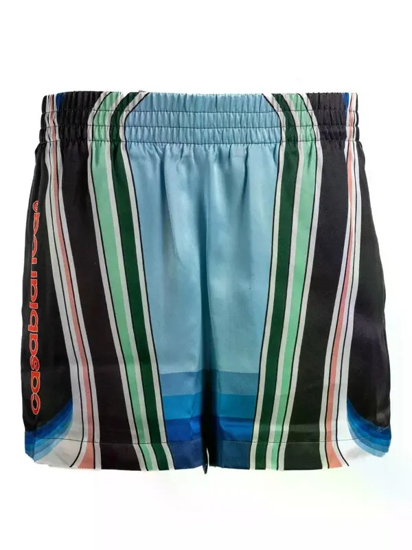 Casablanca Graphic-pattern Silk Shorts