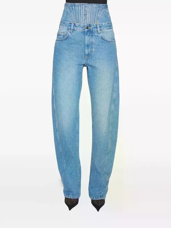 MUGLER Corset-detail Curved Jeans