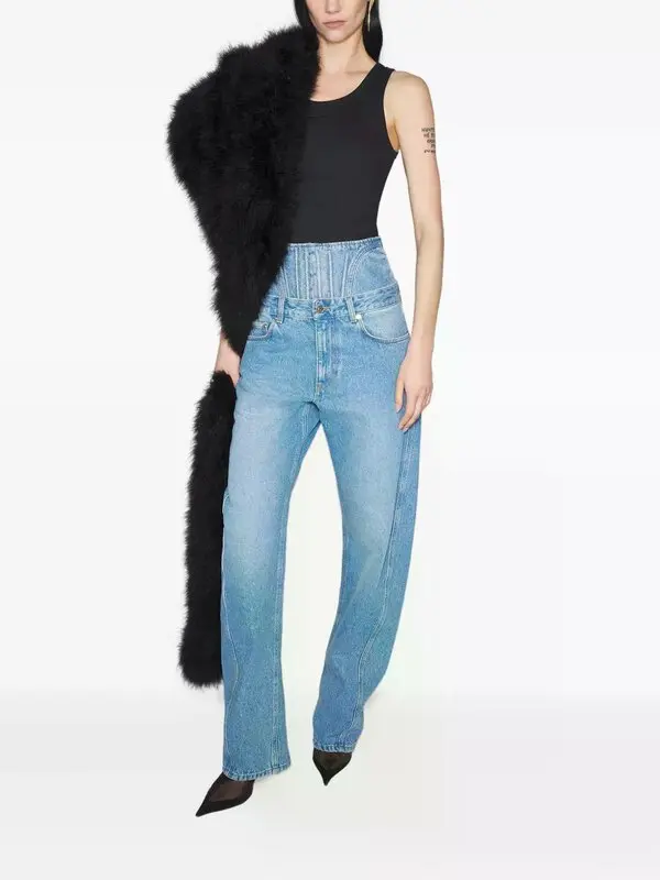 MUGLER Corset-detail Curved Jeans