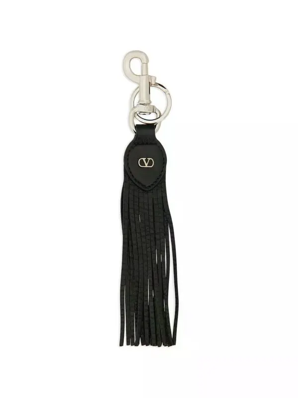 Valentino Garavani Leather Tassel Keyring - Black