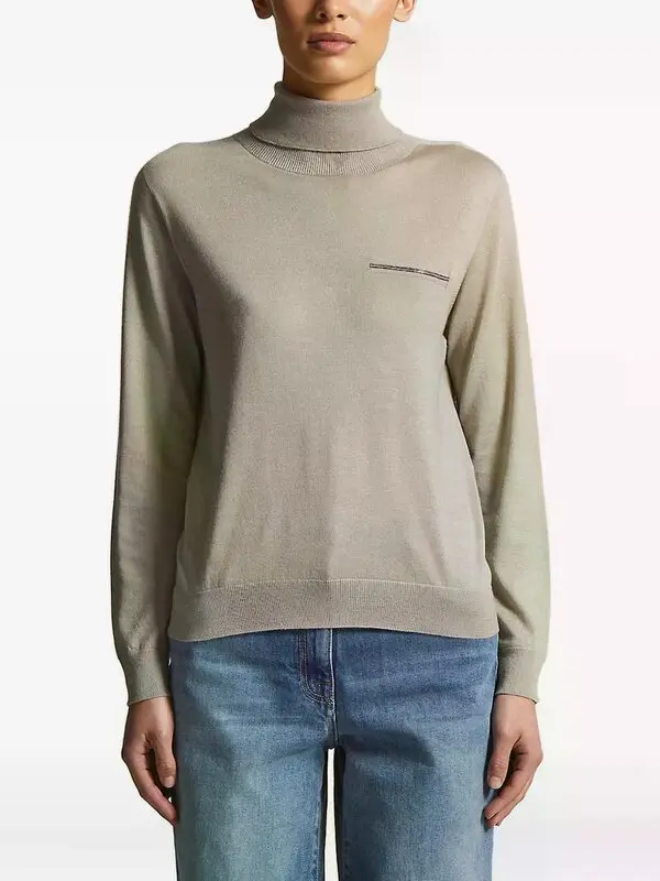 Peserico Zip-detail Turtleneck Sweater