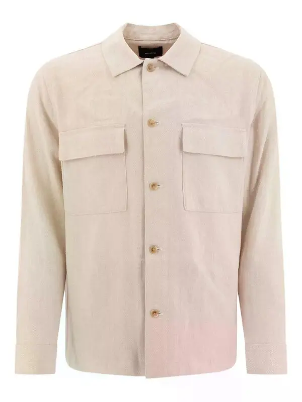 Vince Herringbone Cotton-linen Shirt