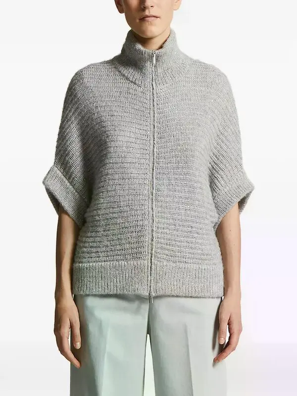 Peserico High-neck Zip-up Cardigan