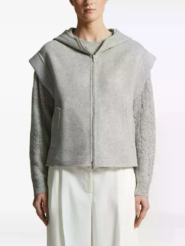 Peserico Cable-knit Hoodie