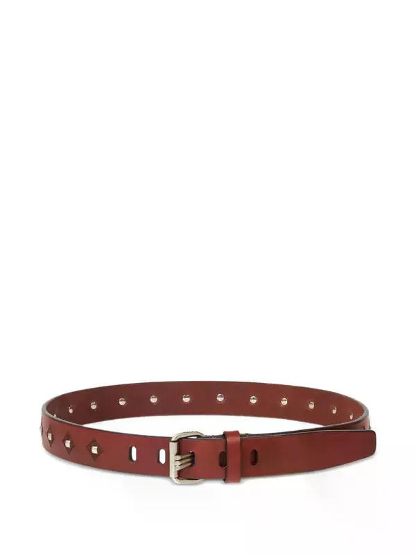 Etro Studded Leather Belt - Brown