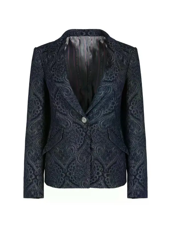 Etro Jacquard Paisley Blazer - Blue