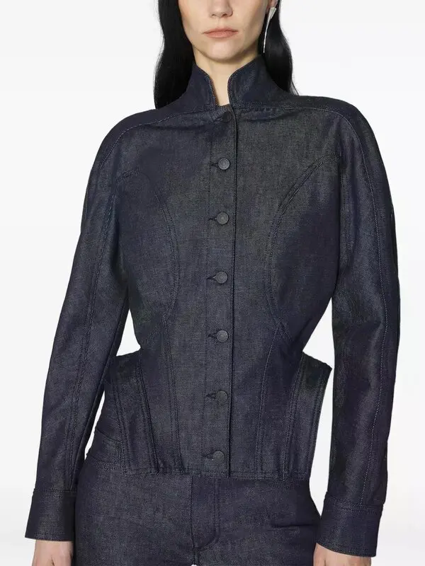 MUGLER Button-fastening Cinched Jacket